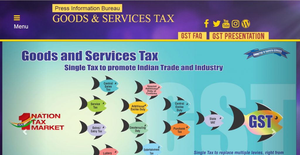 Special Webpage on Goods and Services Tax (GST) on PIB | Indian ...