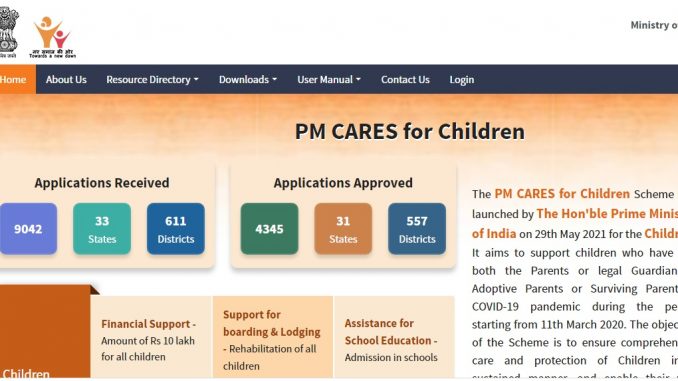PM Modi to release Benefits under PM CARES For Children Scheme today