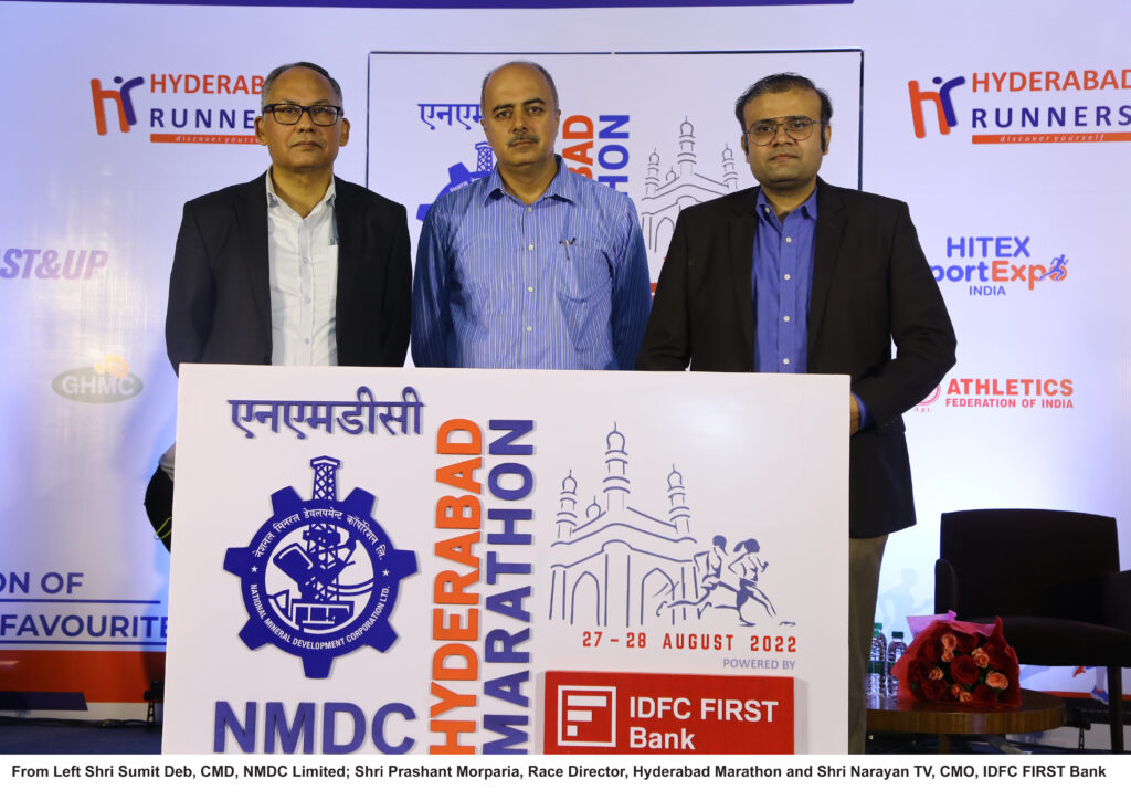 Logo and Race t-shirt unveiled for NMDC Hyderabad Marathon 2022 ...
