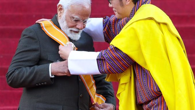 PM Modi conferred with the Order of the Druk Gyalpo